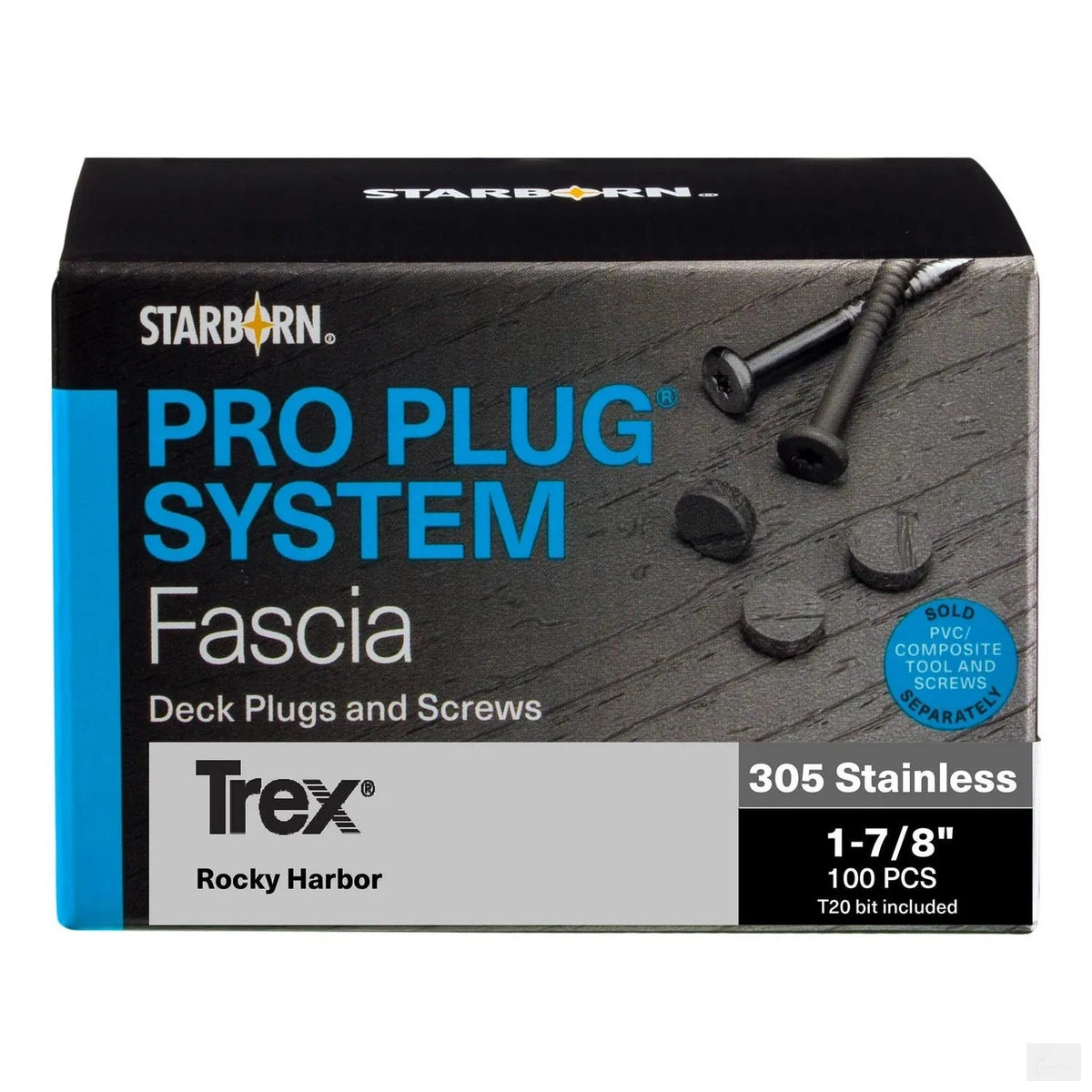 StarBorn 1-7/8" Pro Plug Fascia Deck Plugs and Screws 100pc Rocky Harb ...