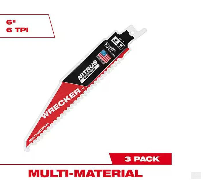 Milwaukee 6" The WRECKER™ with NITRUS CARBIDE™ 3PK 48-00-5371 — Adam ...