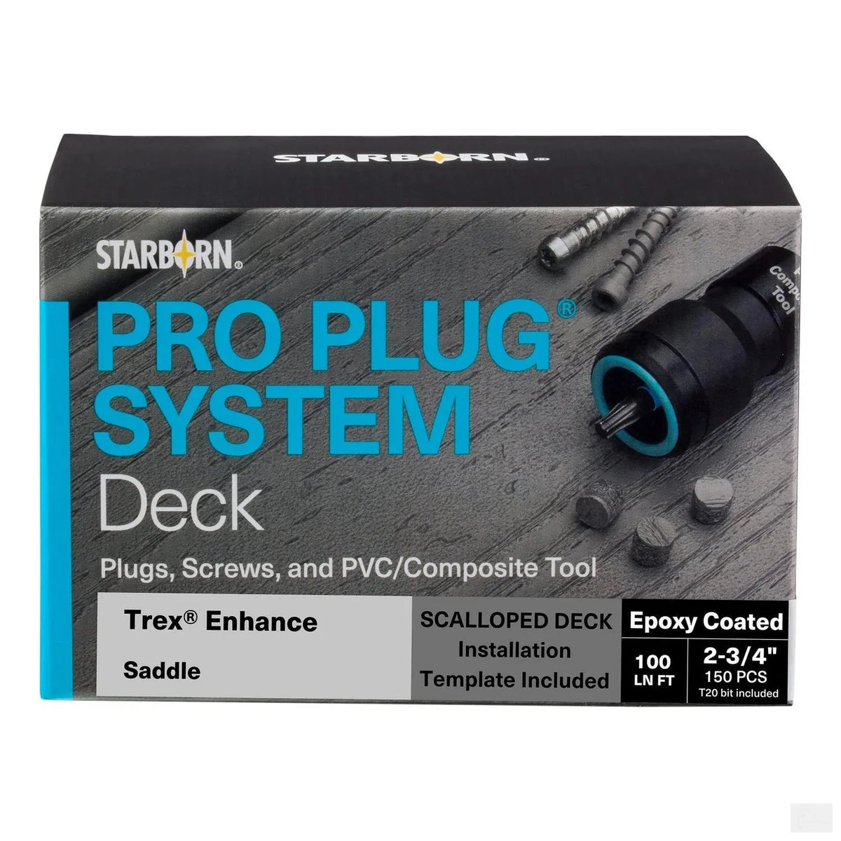 StarBorn Pro Plug 150pc Kit 2-3/4" Scalloped Deck Screws Saddle SPP150 ...
